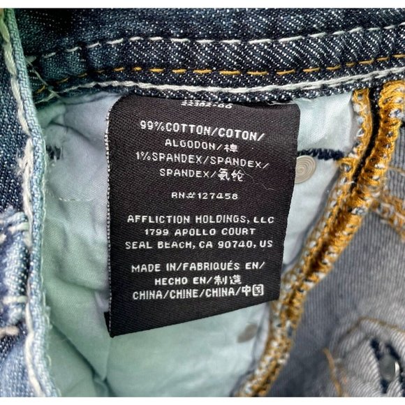Affliction | Jeans | Affliction Blake Buckle Med Wash Distressed Denim ...